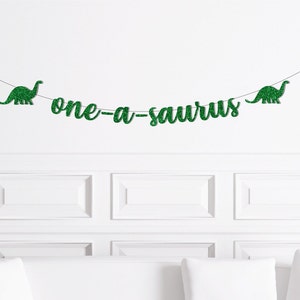 Oneasaurus Birthday Decorations, Dinosaur 1st Birthday Party Banner ...