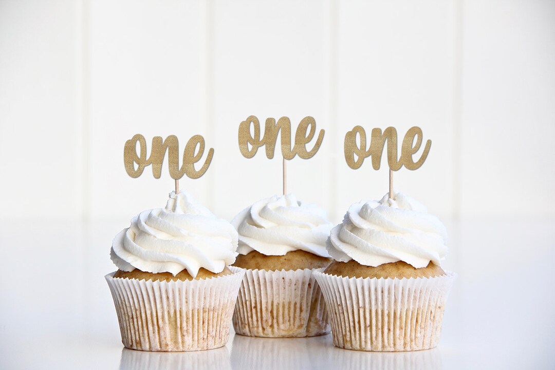One Cupcake Toppers, 1st Birthday Cupcake Topper, First Birthday ...