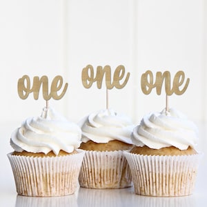 One Cupcake Toppers, 1st Birthday Cupcake Topper, First Birthday ...