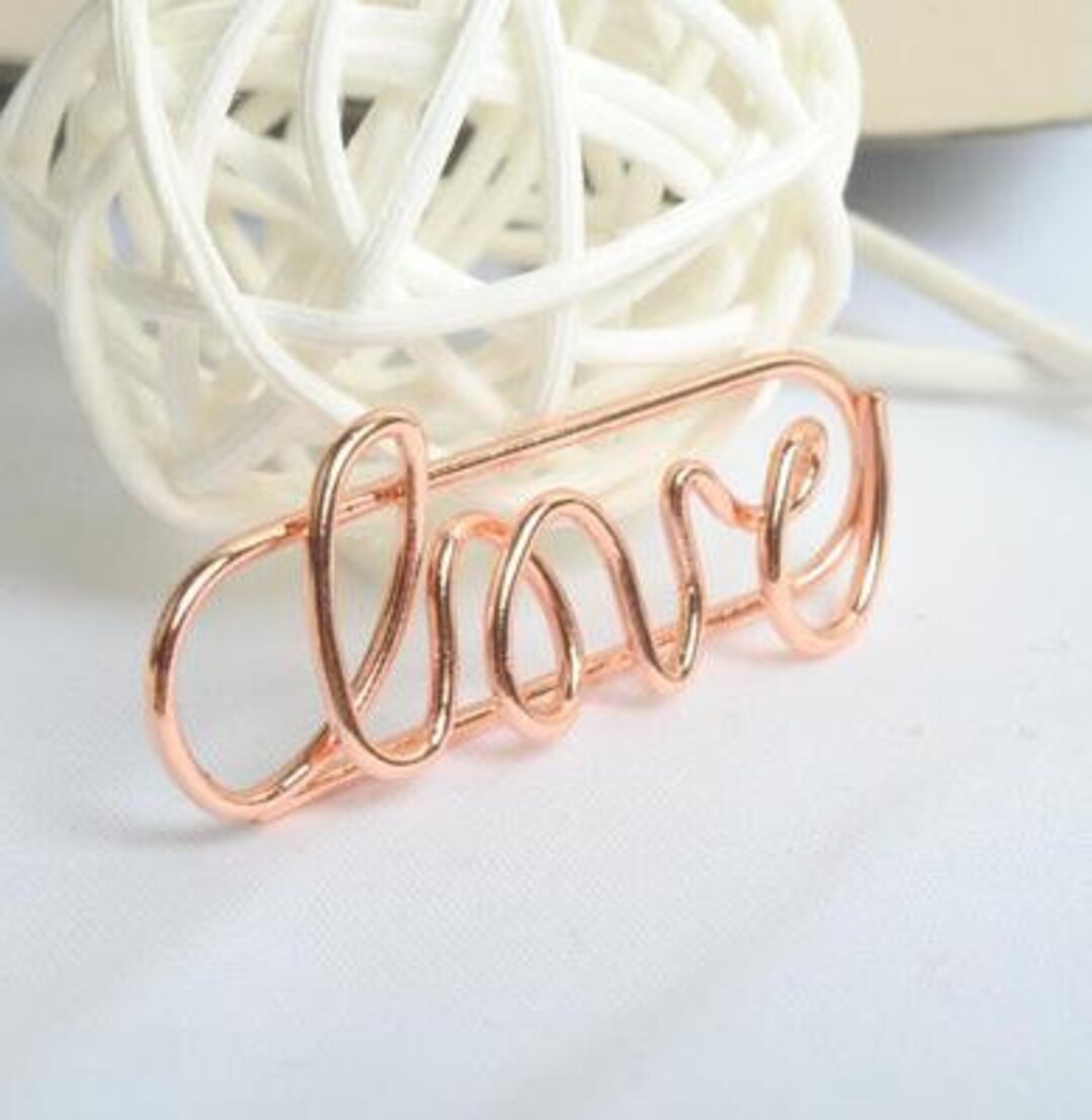 Rose Gold 'love' Paperclip - Etsy