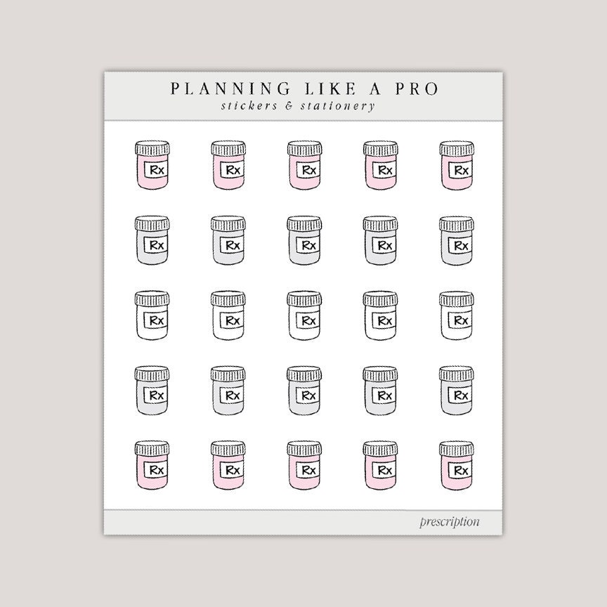 Prescription Icons // Planner Stickers | Etsy