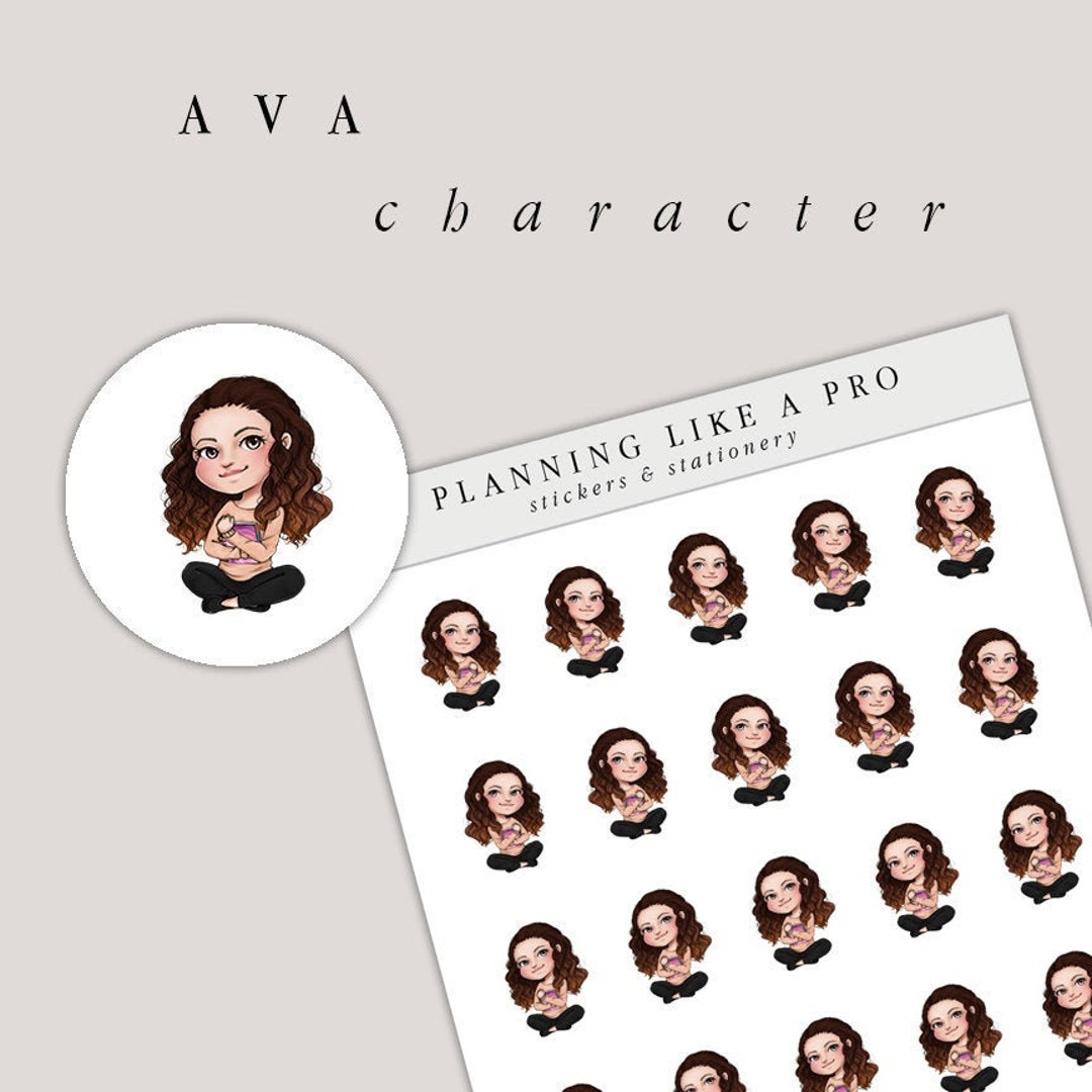 Planner Ava Character // Planner Stickers - Etsy