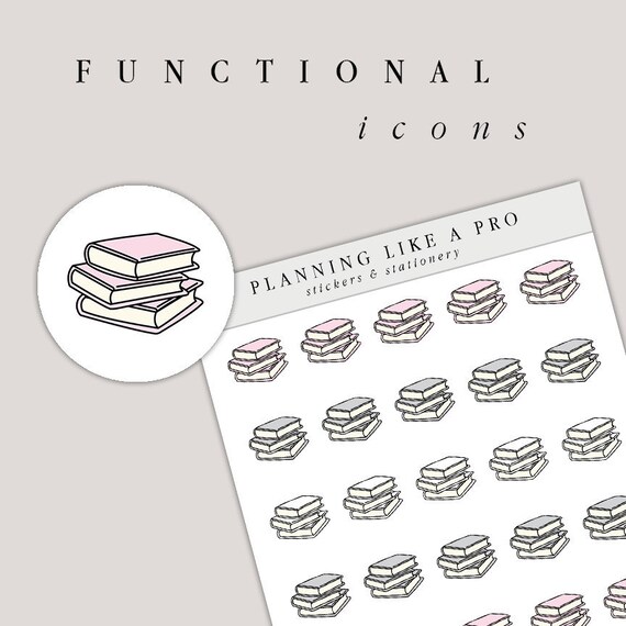 Functional Planner Stickers Book Icons Paper & Party Supplies etna.com.pe
