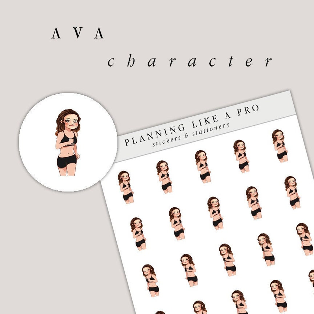Running Ava Character // Planner Stickers - Etsy