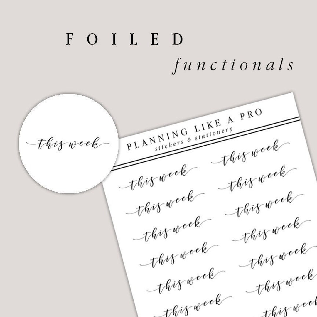 This Week Foiled Scripts // Planner Stickers - Etsy
