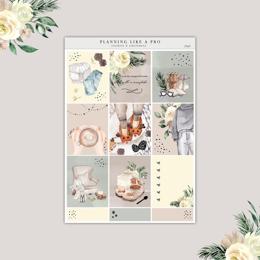 Frigid Rose-gold Foiled Sticker Kit // Planner Stickers - Etsy