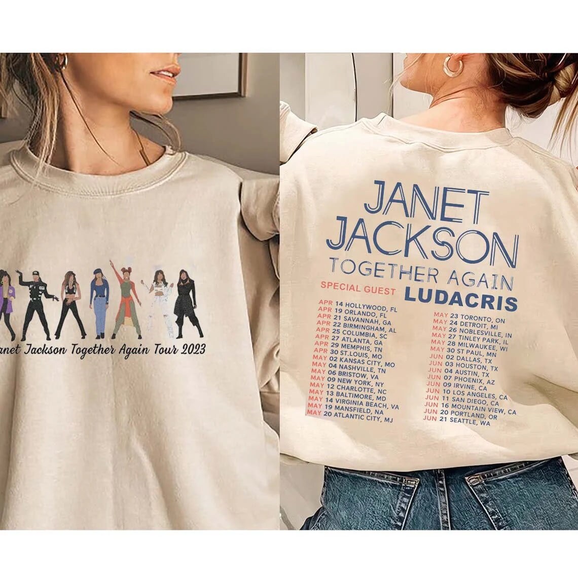 Janet Jackson Together Again Tour 2023 Shirt, Janet Jackson Merch ...