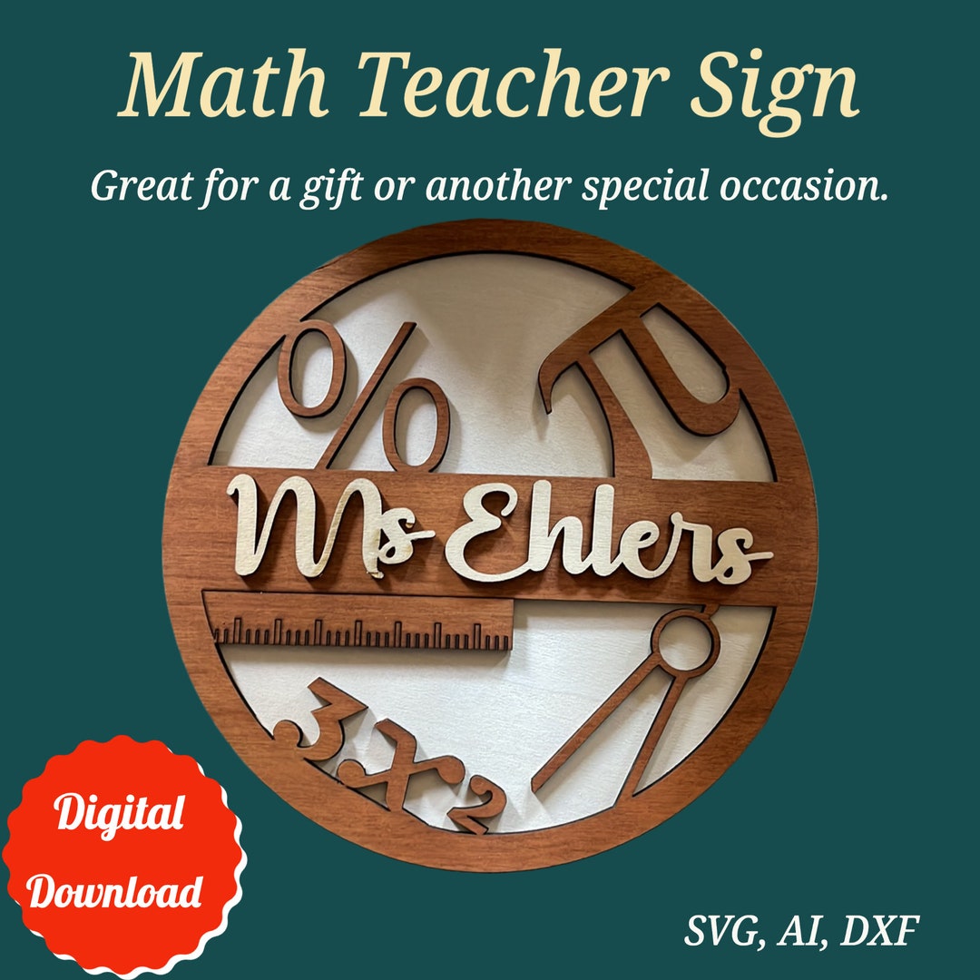 Math Teacher Sign (digital Download) - Etsy