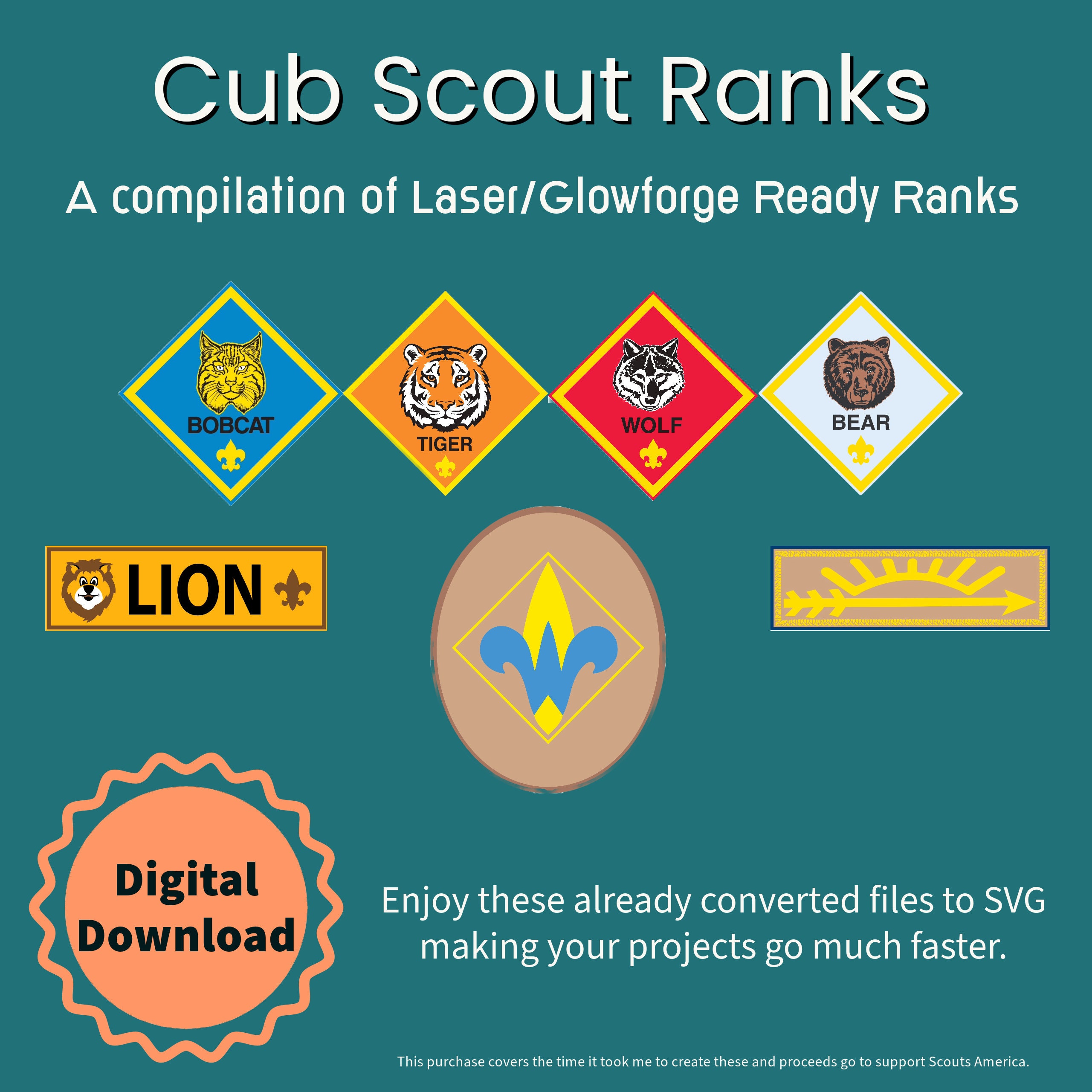 Cub Scout Ranks digital File - Etsy Australia