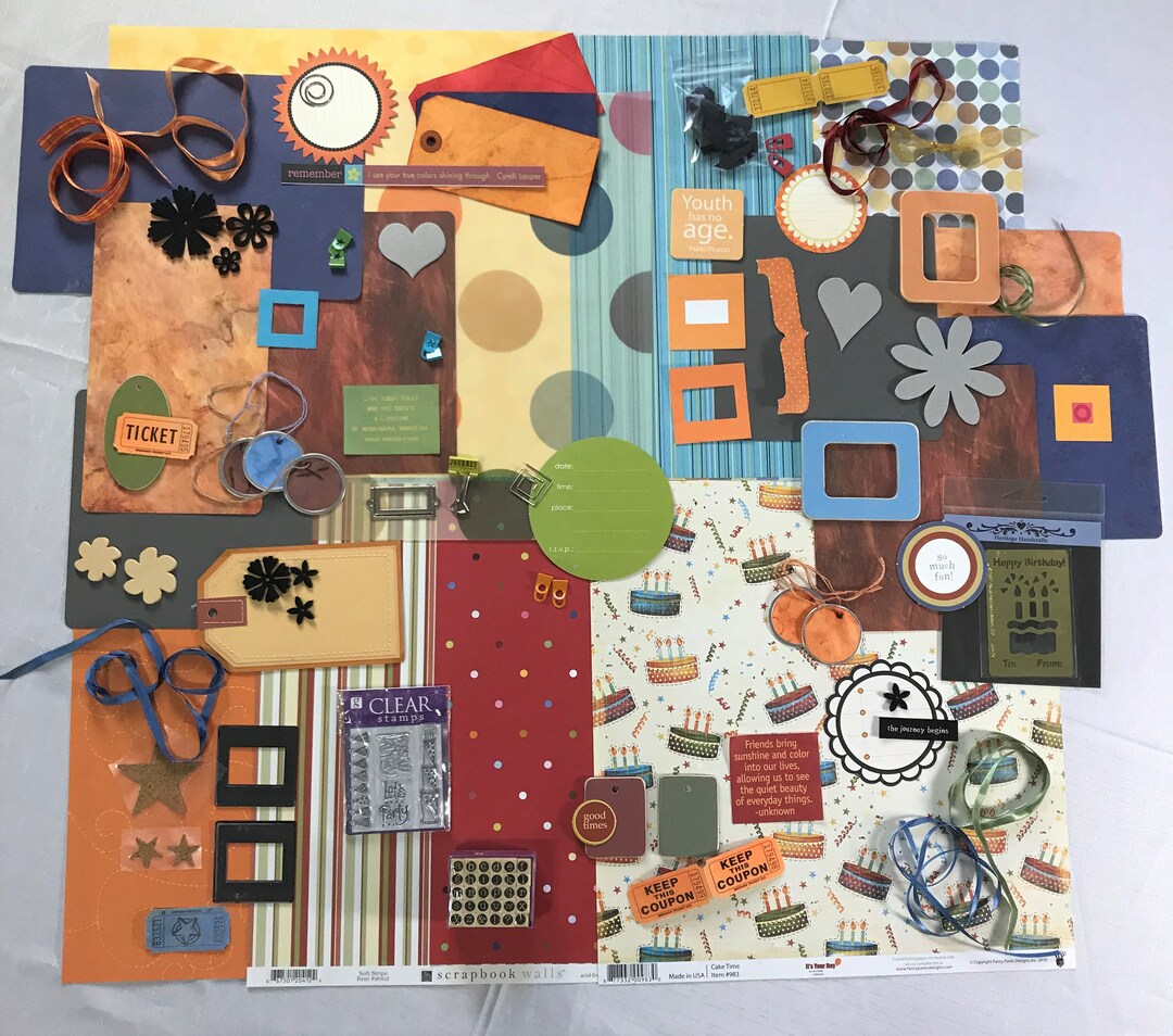 Paper Crafting Scrapbook Birthday Inspiration Modern Altered - Etsy