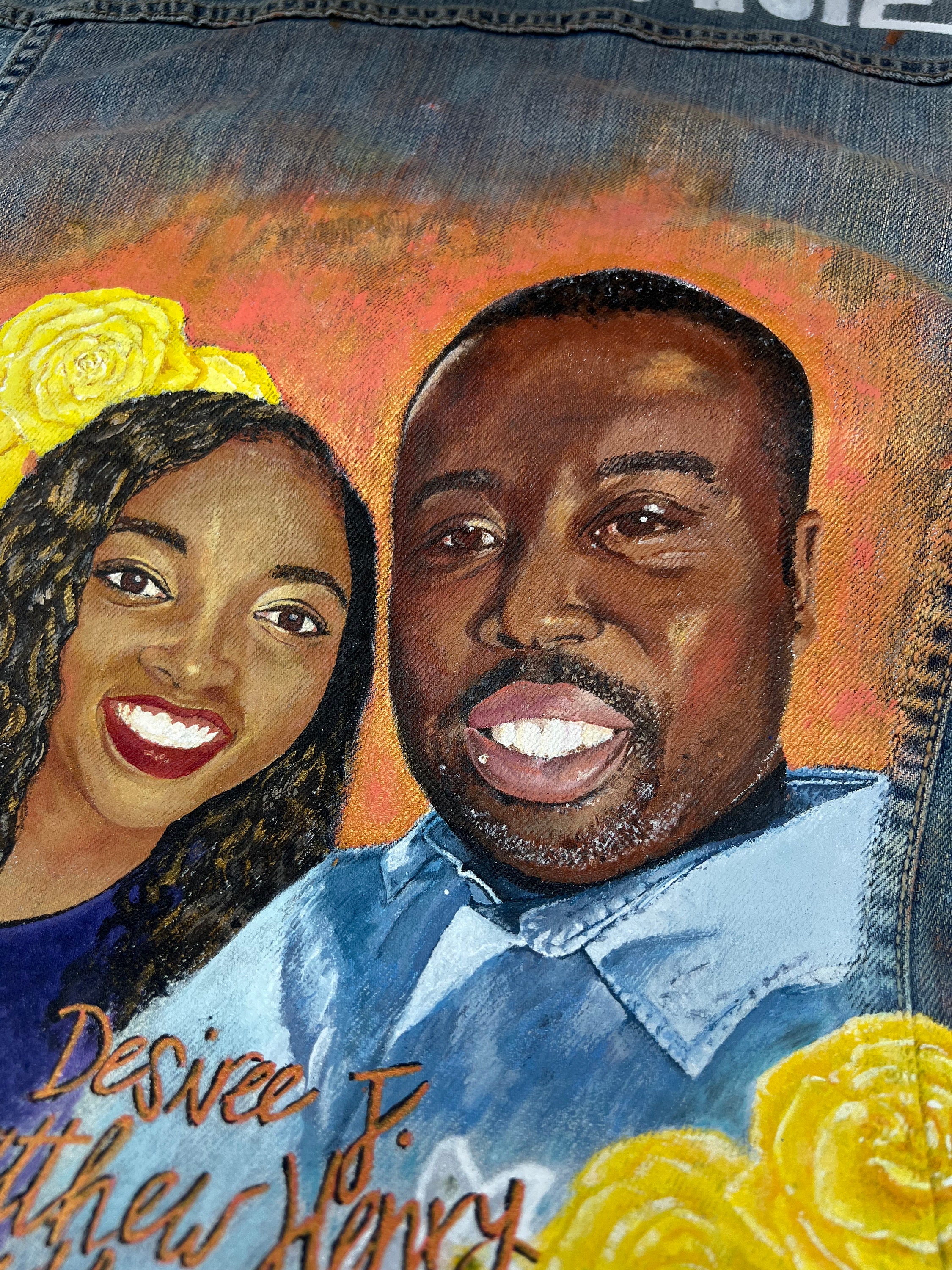 Personalized Hand Painted Jean Jacket, Portait of Deceased Loved One ...