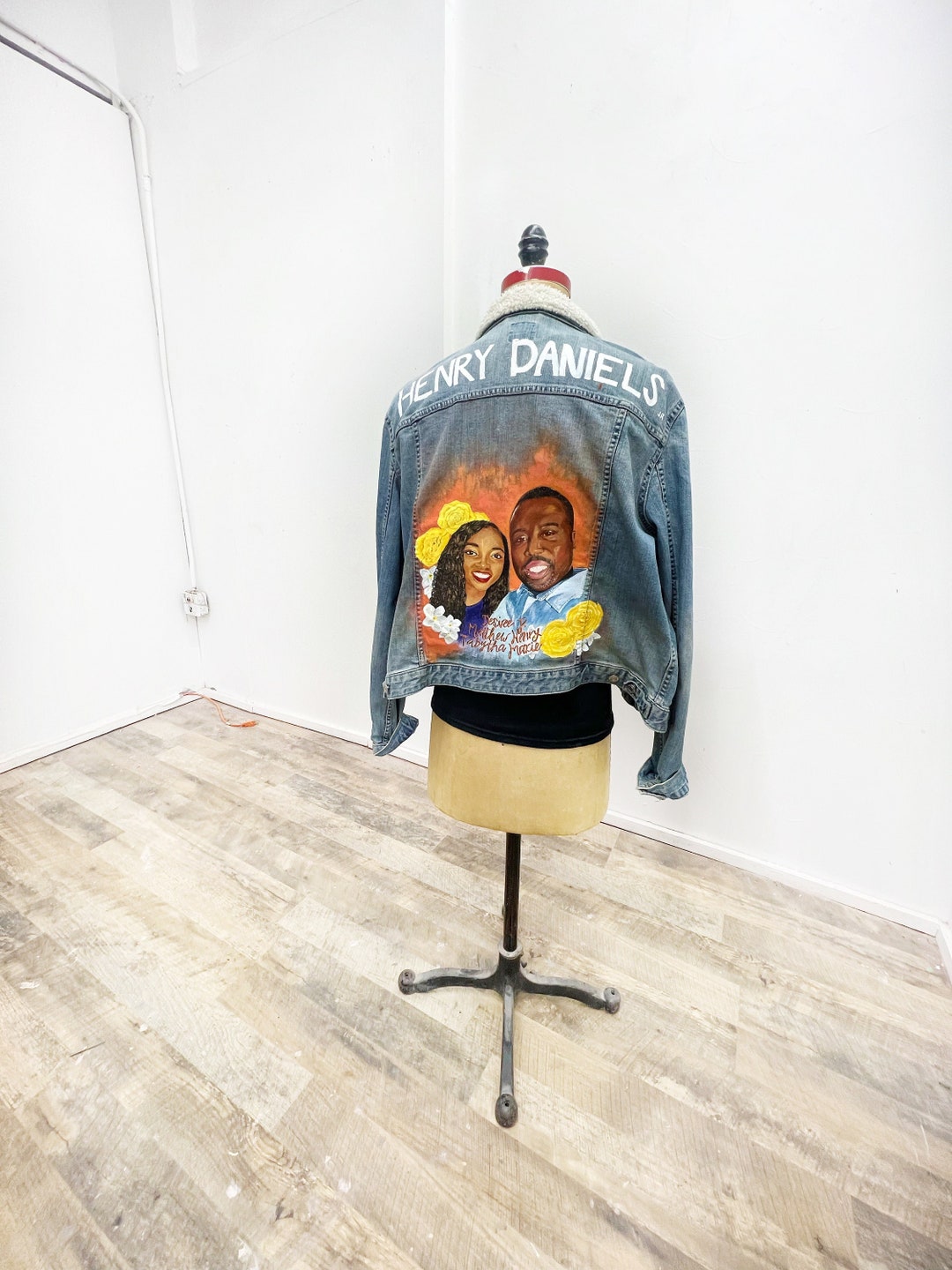 Personalized Hand Painted Jean Jacket, Portait of Deceased Loved One ...