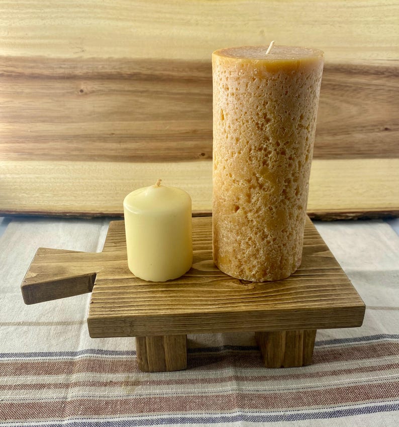 Wood Riser Rustic Decor Decorative Tray Kitchen Stand Farmhouse Candle ...