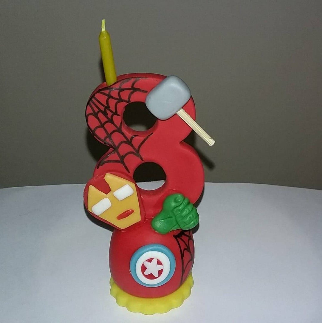 Super Heroes Inspired Candle Numbers Handcrafted for Your Special ...