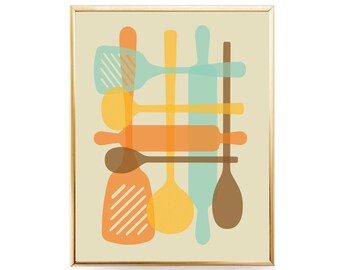 Kitchen utensil art | Etsy