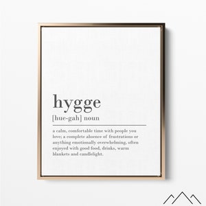 Hygge Definition Print Hygge Wall Art Hygge Printable Definition of ...