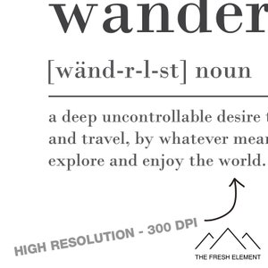 Wanderlust Print Digital Download Poster INSTANT DOWNLOAD Definition ...