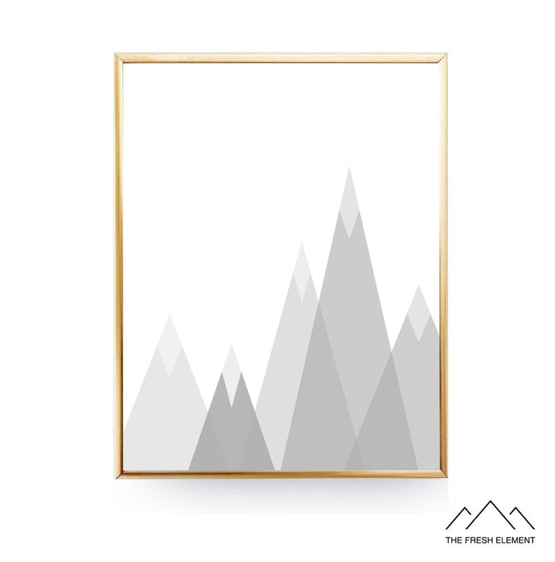 Mountain Print Mountain Wall Art Geometric Mountain Art - Etsy