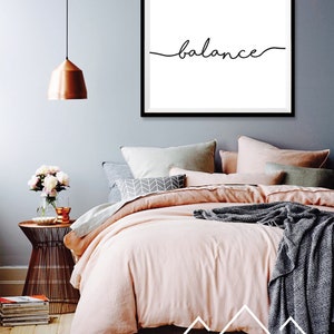 Balance PRINTABLE Wall Art Balance Print Yoga Print Calligraphy ...