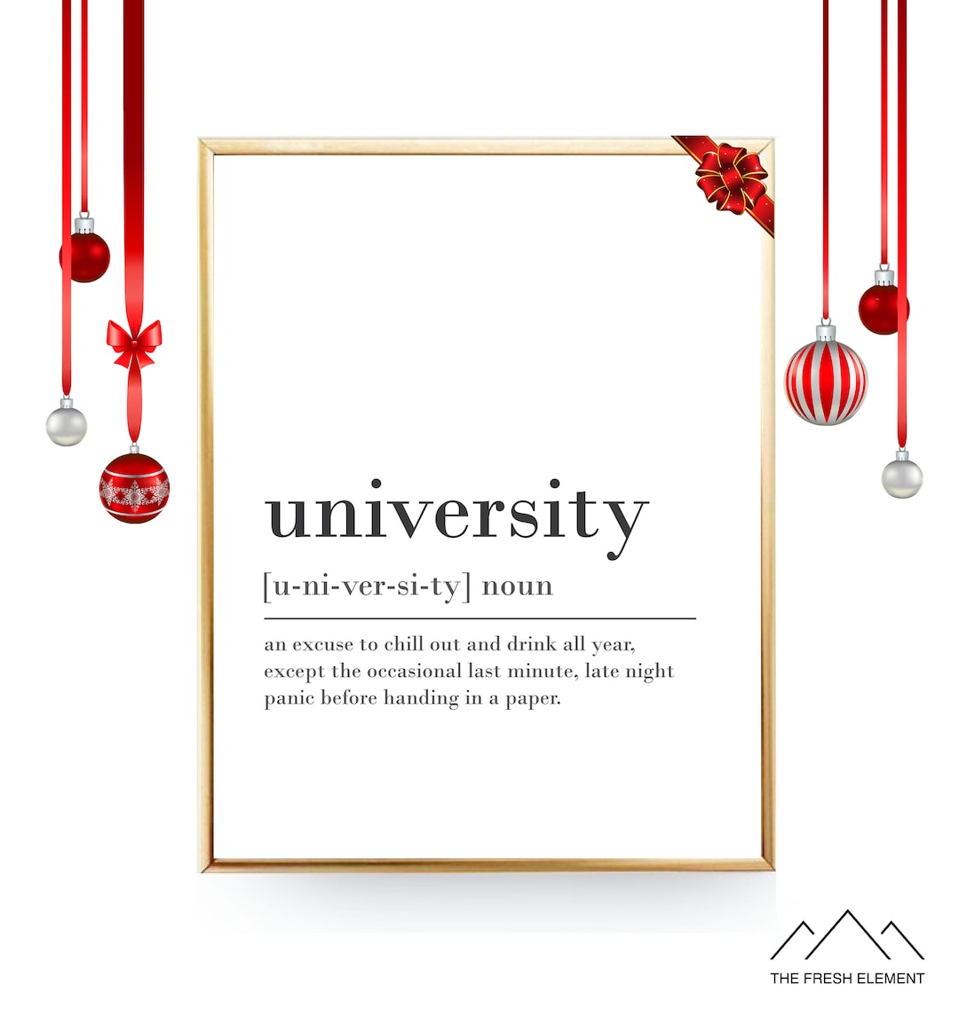 University Definition Print Wall Art College Dorm Decor Printable Wall ...