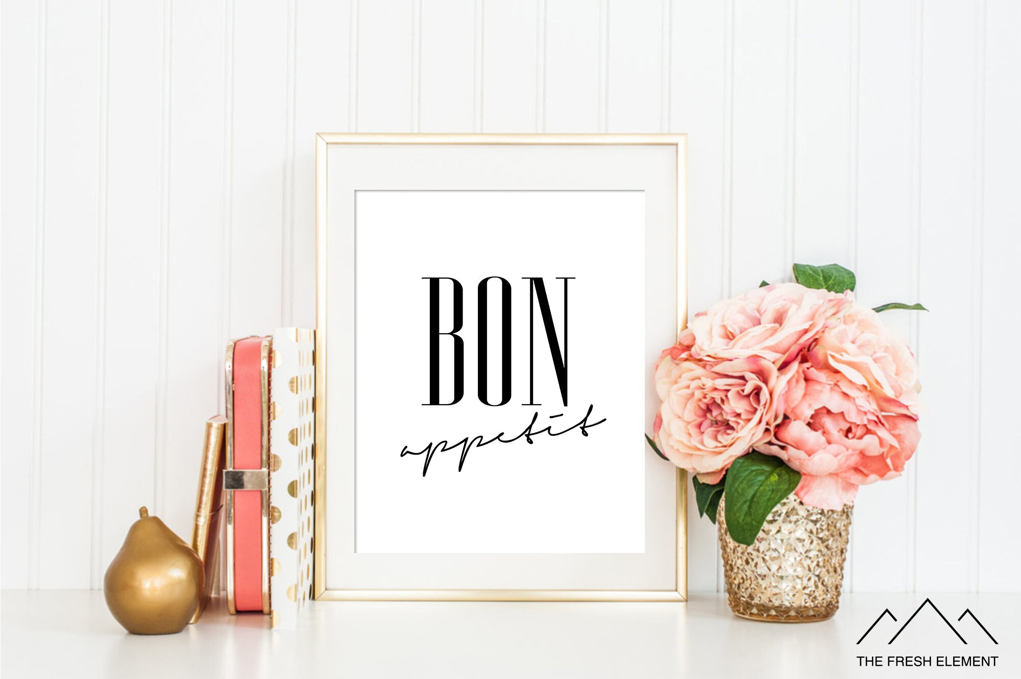 Bon Appetit Print Kitchen PRINTABLE ART Kitchen Print Bon | Etsy