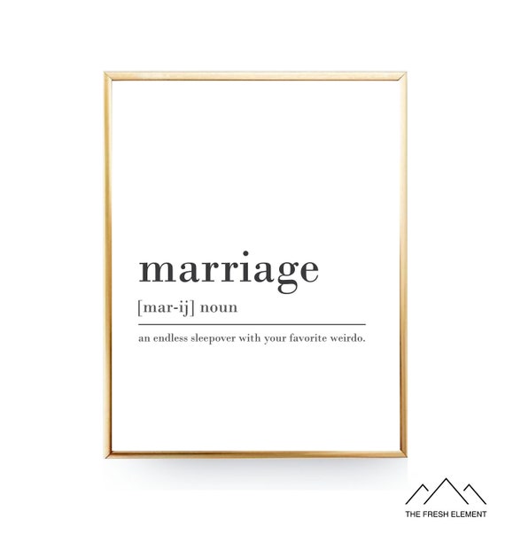 Funny Definition Marriage Definition Print Marriage Quote - Etsy