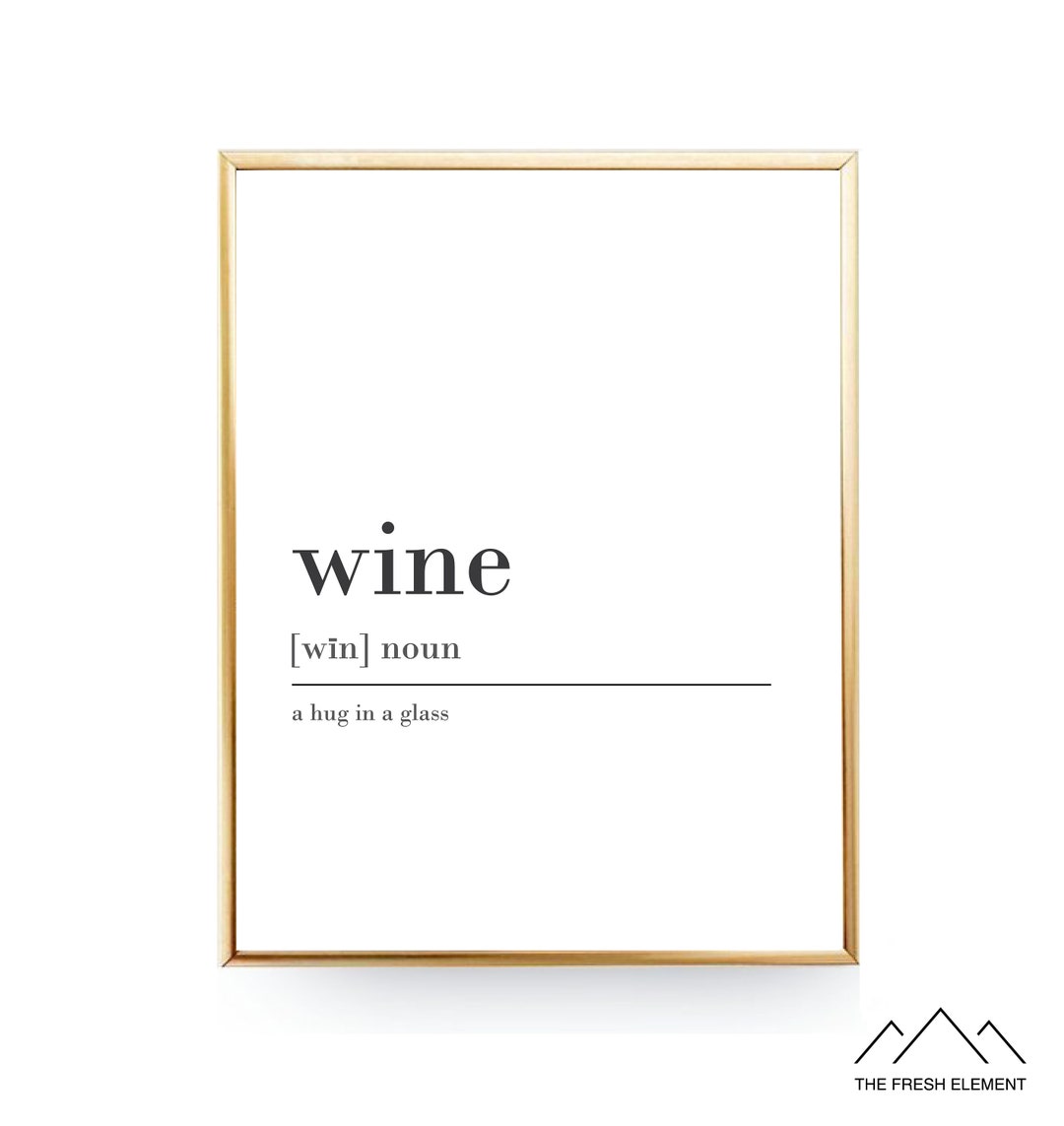 Wine Definition Print DIGITAL DOWNLOAD Wine Lover Gift for Her Wine Art ...