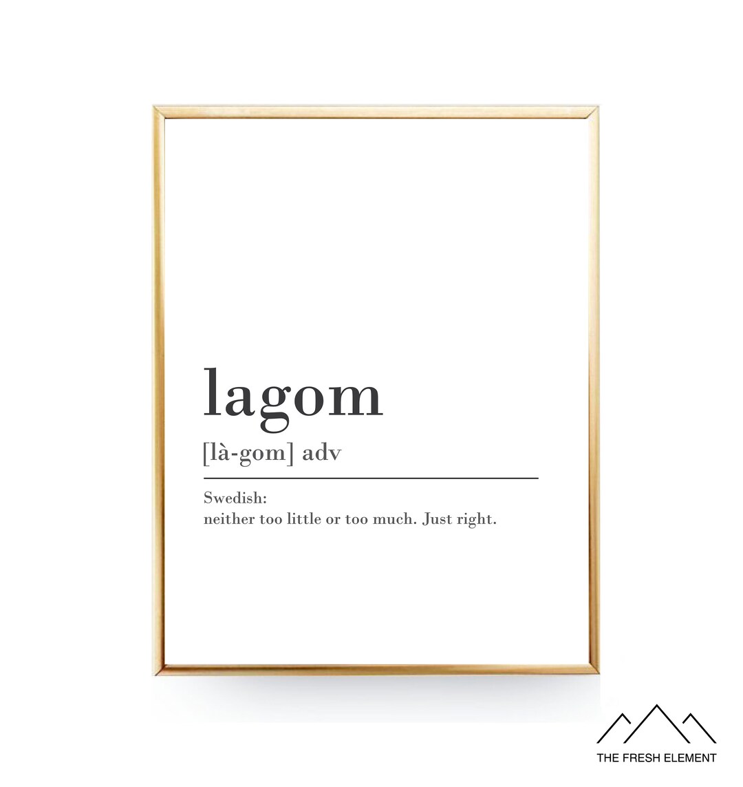 Lagom Definition Print Lagom PRINTABLE Wall Art Swedish Art - Etsy