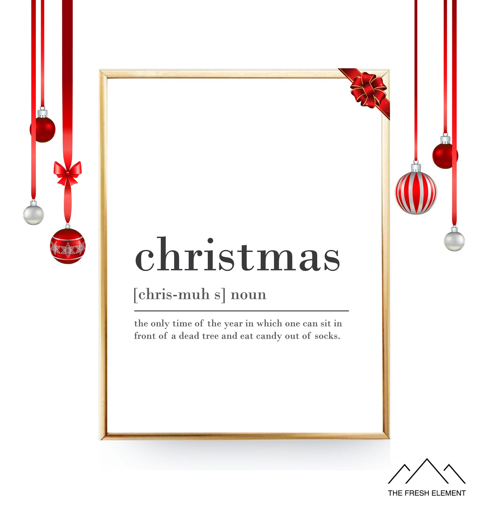 Christmas Definition Print Downloadable Prints Christmas | Etsy