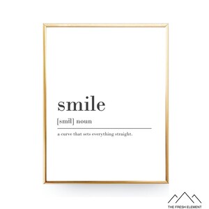 Smile Definition Print Digital Download Funny Definition | Etsy