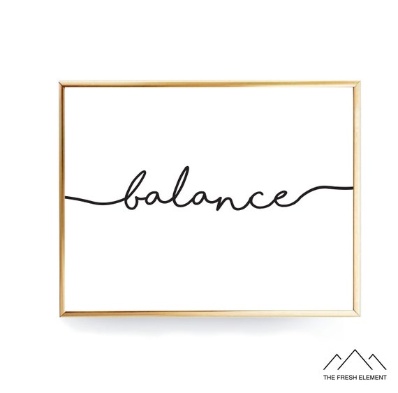 Balance PRINTABLE Wall Art Balance Print Yoga Print | Etsy