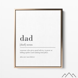 Dad Definition Print Funny Gifts for Dad Gift for Him Fathers Day Gifts ...