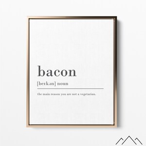 Bacon Definition Wall Art DIGITAL DOWNLOAD Funny Definition Print ...