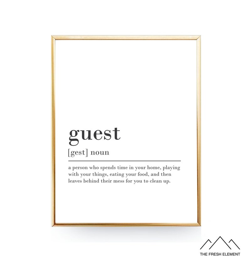 Guest Definition Print Guest Room Print Guest Sign Home - Etsy