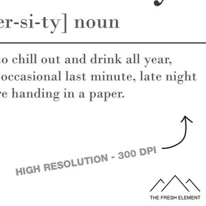 University Definition Print Wall Art College Dorm Decor Printable Wall ...