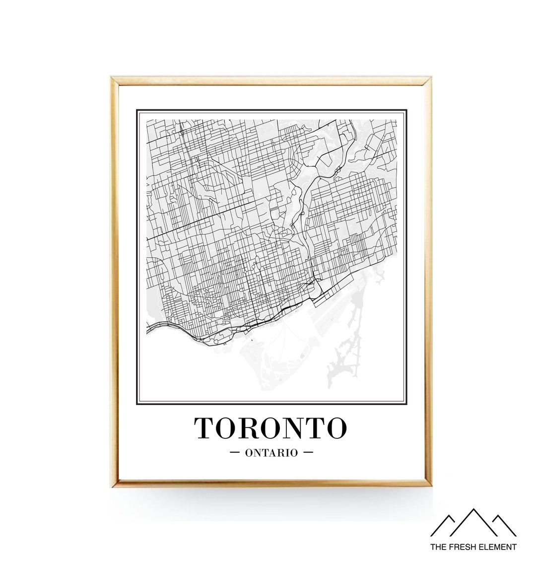 Toronto Map Print Toronto Map Poster Map of Toronto Ontario - Etsy