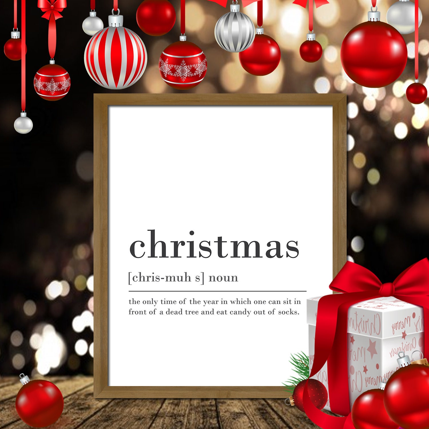 Christmas Definition Print Downloadable Prints Christmas | Etsy