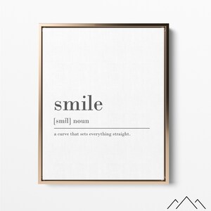 Smile Definition Print Digital Download Funny Definition Printable ...