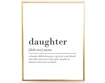 Daughter Definition Print Version 2 - Etsy