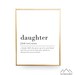 Daughter Definition Print Gift From Daughter Gift for Daughter Print ...