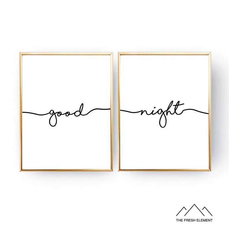 Good Night Print PRINTABLE POSTER Good Night Nursery Print - Etsy