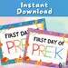 FIRST DAY of PRE-K Sign | Digital Download | Printable - Etsy