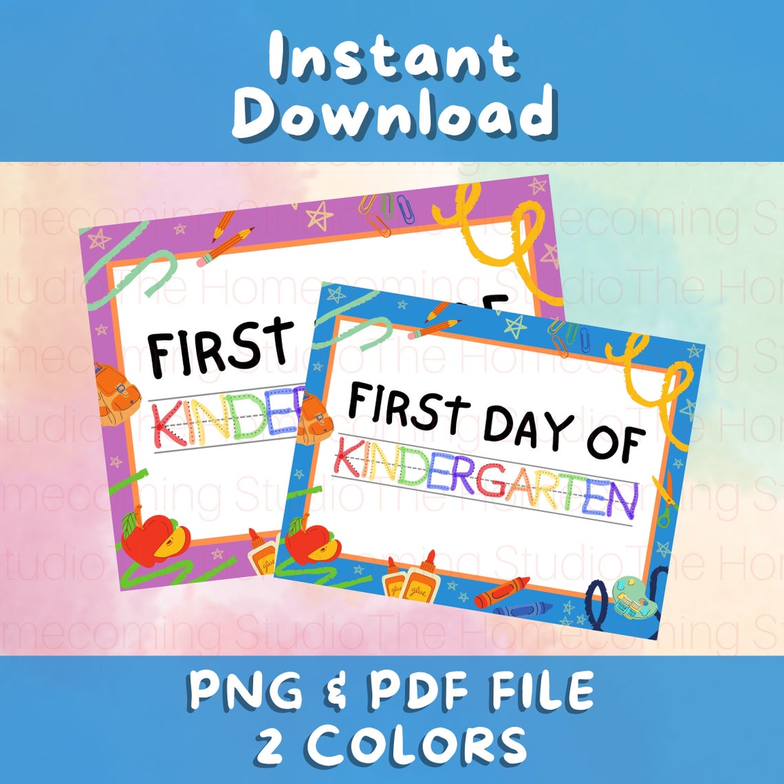 FIRST DAY of KINDERGARTEN Sign Digital Download Printable - Etsy