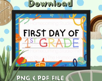 FIRST DAY of PRE-K Sign | Digital Download | Printable - Etsy