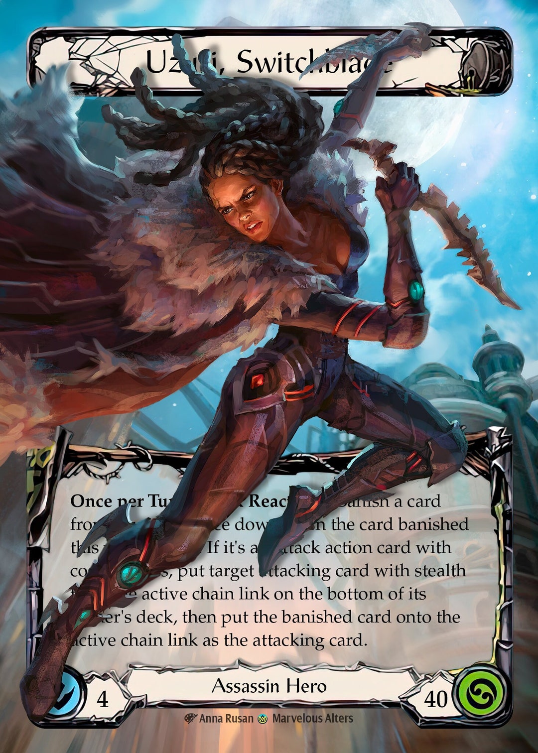 Uzuri, Switchblade Custom Alt Art Foil Hero Alter Flesh and Blood - Etsy