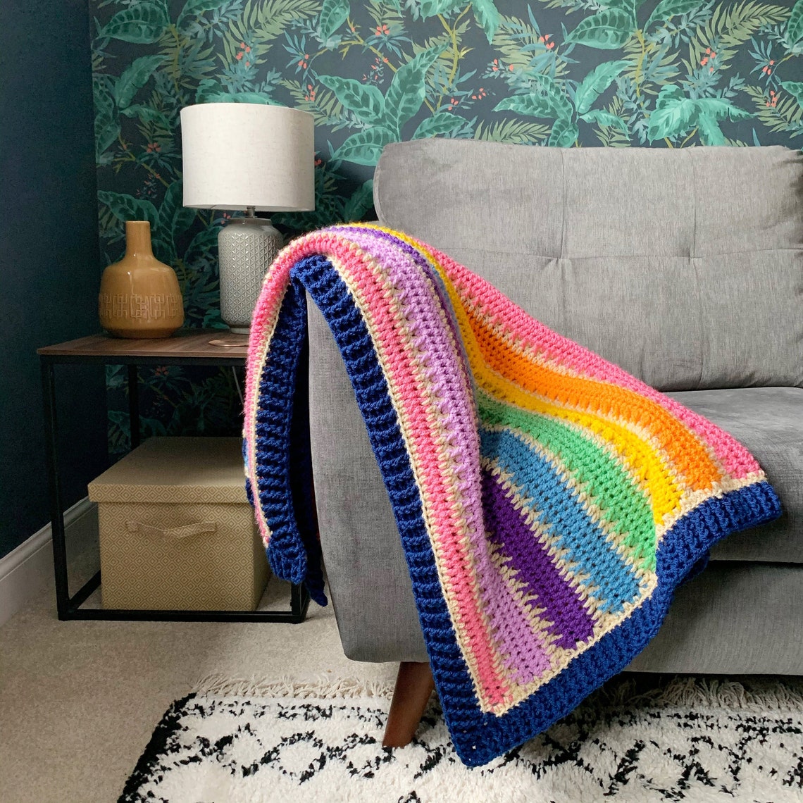 Rainbow Brick Road Blanket - Crochet Pattern - Etsy