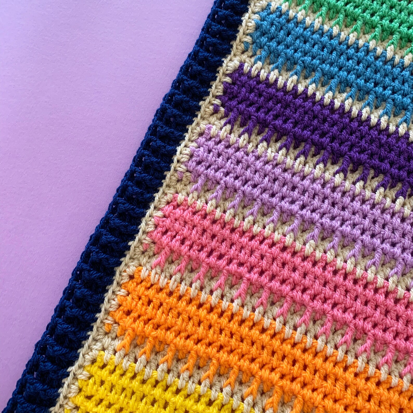 Rainbow Brick Road Blanket - Crochet Pattern - Etsy