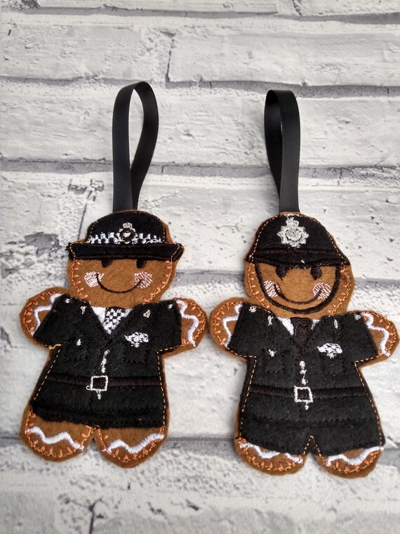 Policeman Police Woman Gingerbread Decoration - Etsy UK