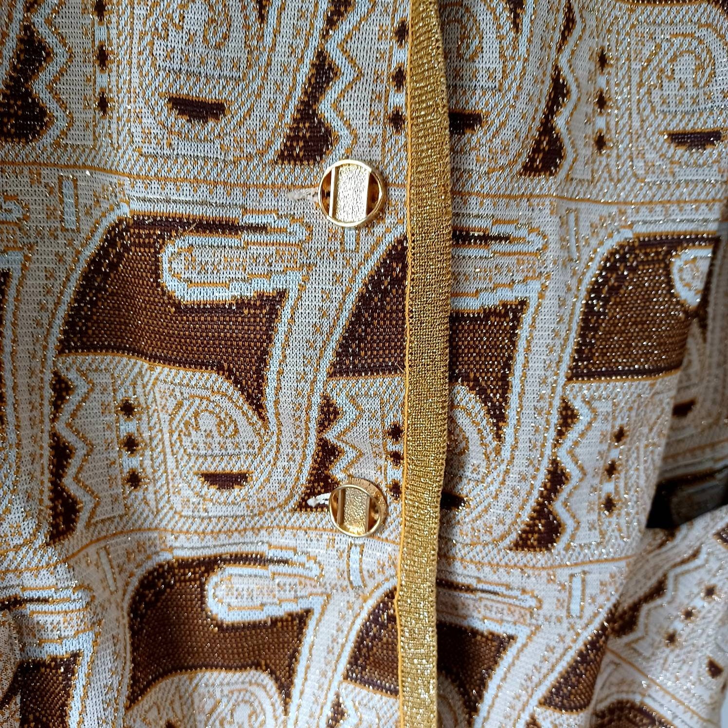 Vintage 1970's Knit Blazer, Lurex Metalic Thread, Gold Buttons, Dressy ...