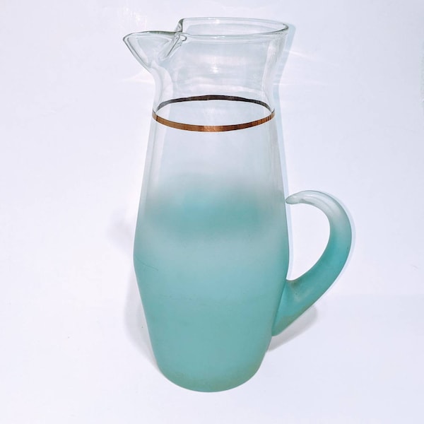 Glass Pitcher With Gold Rim - Etsy